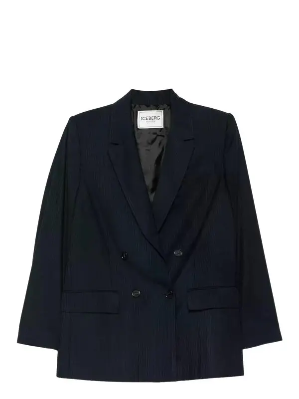 Iceberg Double-breasted Pinstripe Blazer - Blue