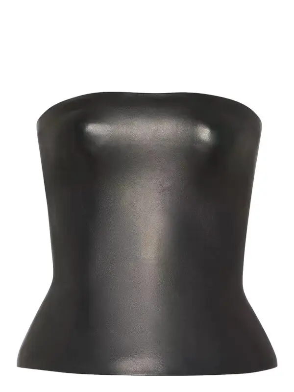 Jean Paul Gaultier Leather Strapless Top - Black