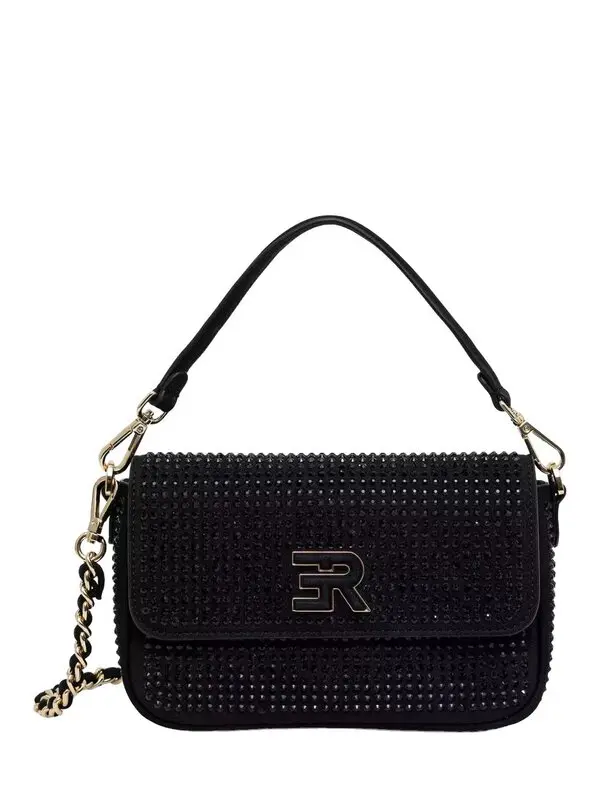 ERMANNO FIRENZE Crystal-embellished Chain-strap Satchel - Black