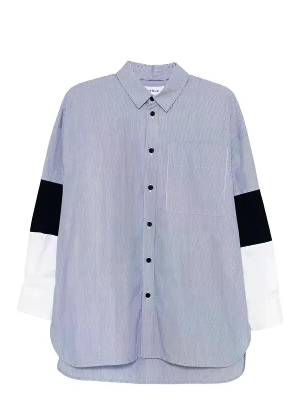 ENFOLD Striped Shirt - Blue