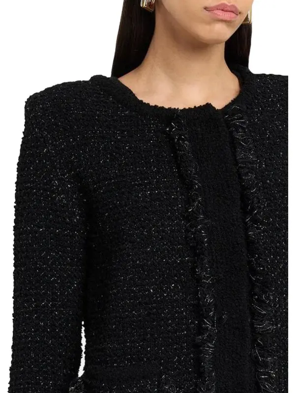 Chiara Boni La Petite Robe Borant Shimmer Knit Cardigan - Black