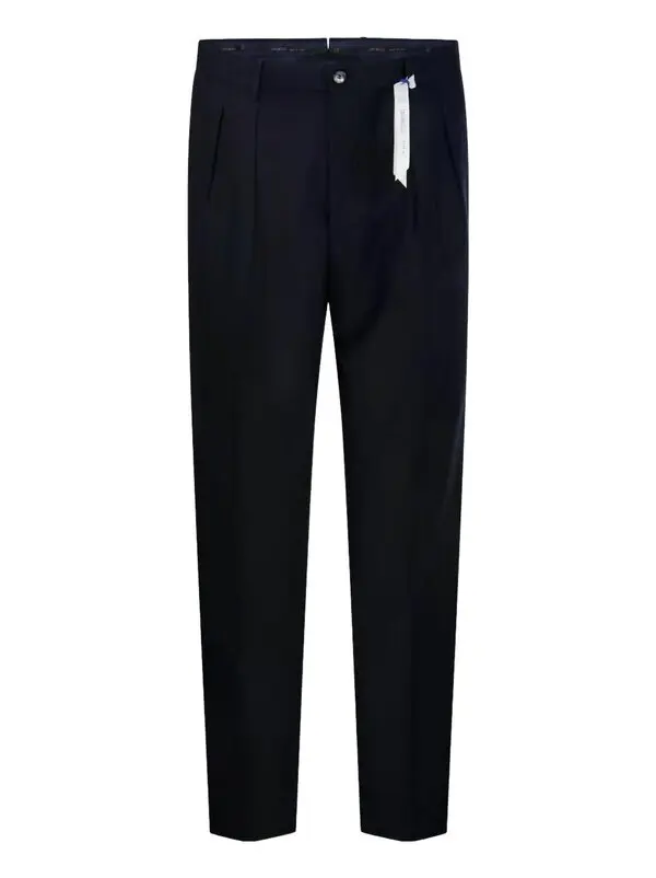 SANTANIELLO Pleated-front Trousers - Blue