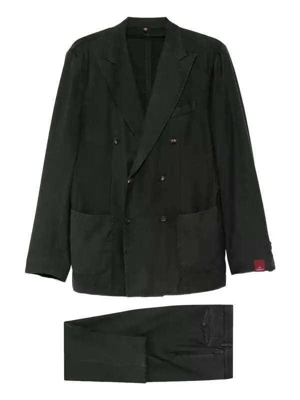 SANTANIELLO Double-breasted Suit - Green
