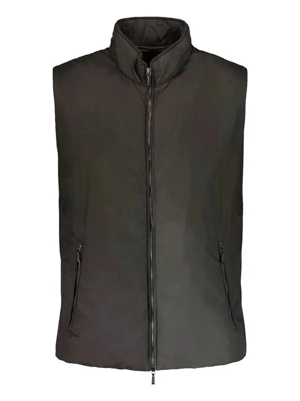 MOORER High-neck Gilet - Brown