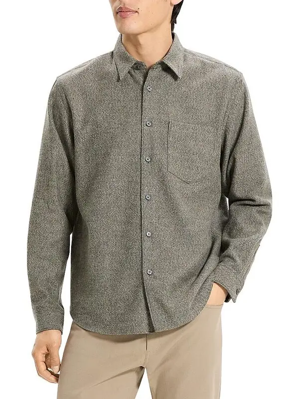Theory Weekend Short Sleeve Shirt In Spun Flannel - Duffle Multi