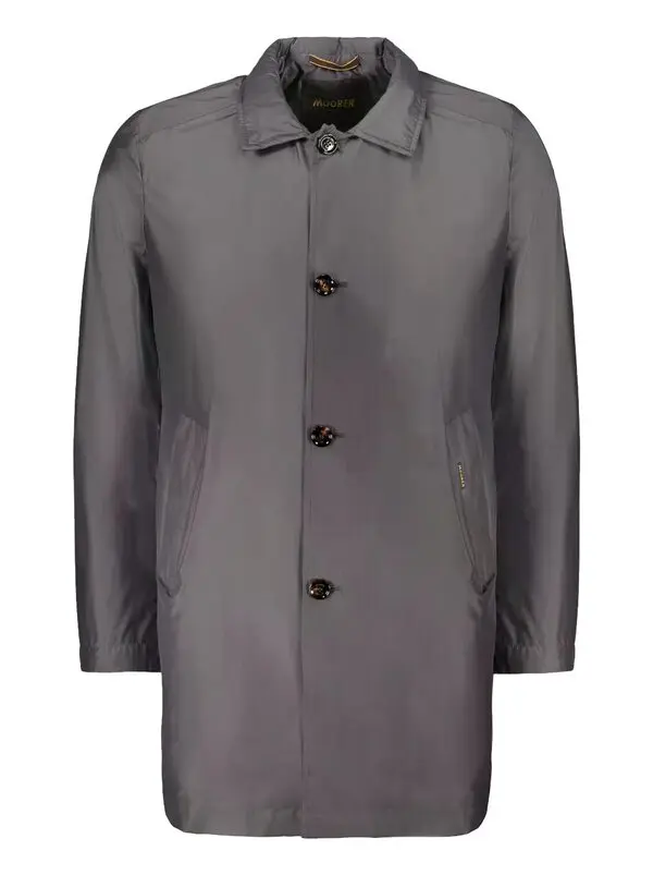 MOORER Hektor Button-fastening Coat - Grey
