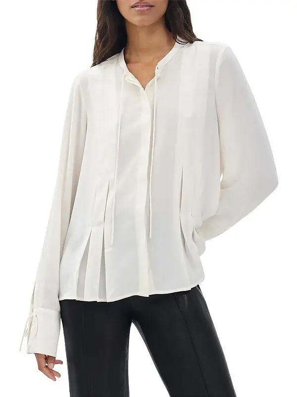 Rag & Bone Arden Pleated Blouse - Ivory