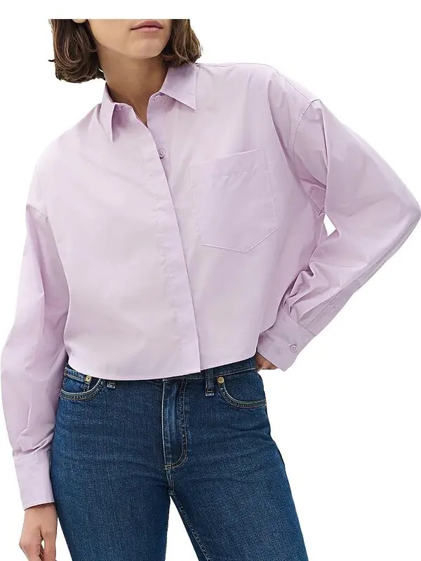 Rag & Bone Marin Cropped Shirt - Lavender