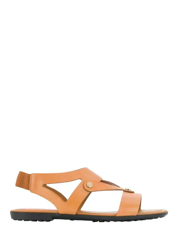 TOD'S Studded Flat Sandals - Brown