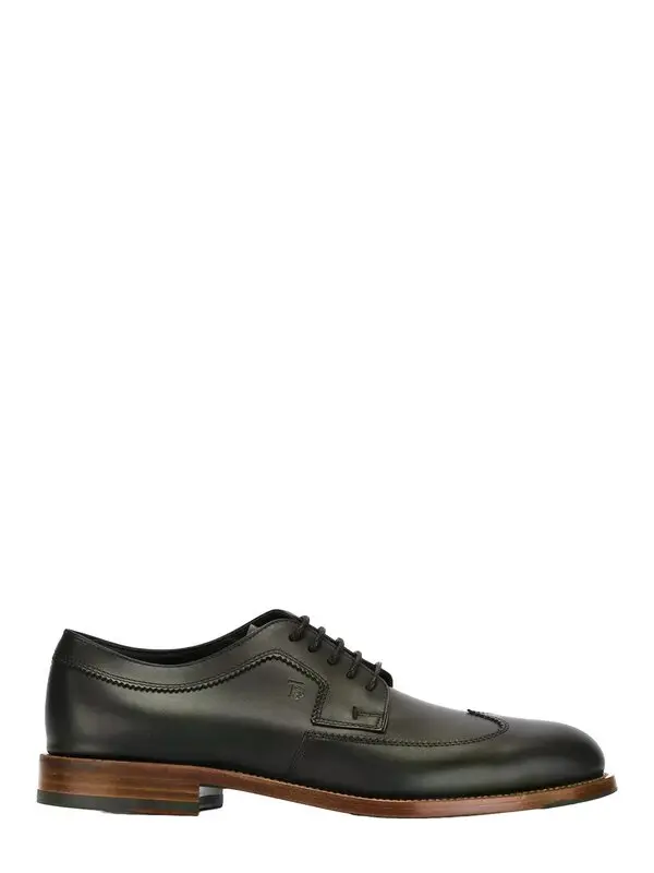 TOD'S Stacked Heel Derby Shoes - Black