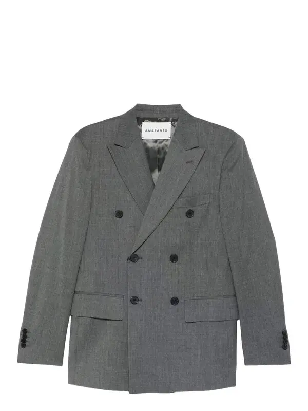 AMARANTO Double-breasted Blazer - Grey