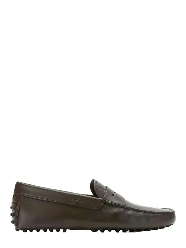 TOD'S Pebbled Leather Loafers - Brown
