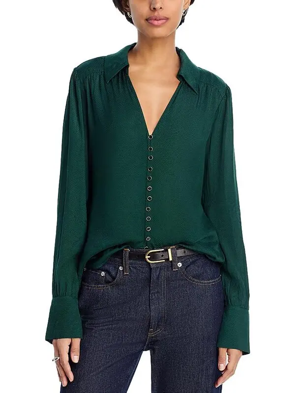 Paige Camu Shirt - Deep Emerald