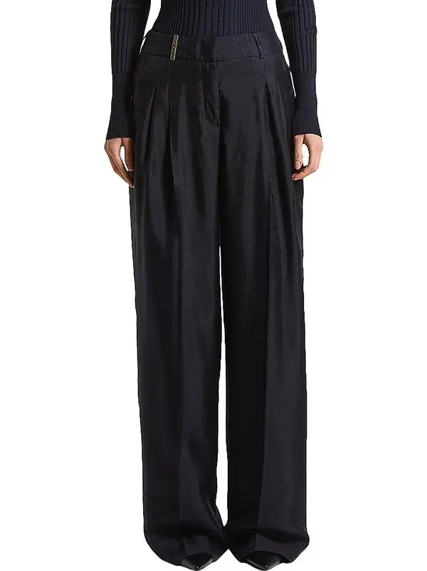 Peserico Inverted Pleat Trousers - Blue Starr