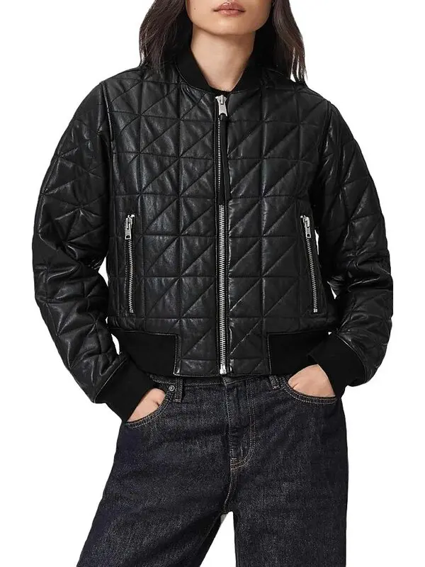 ALLSAINTS Carly Quilt Bomber Jacket - Black