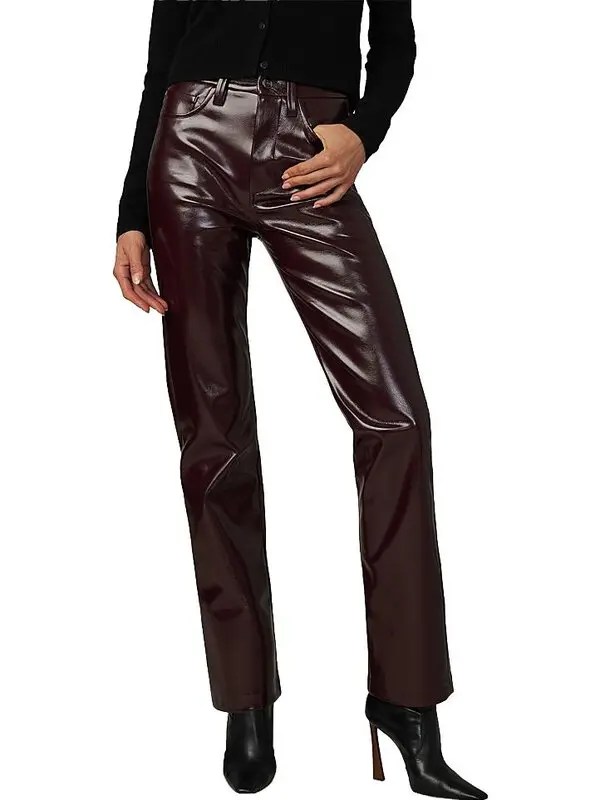 Joe's Jeans The Patent High Rise Faux Leather Jeans - Bordeaux