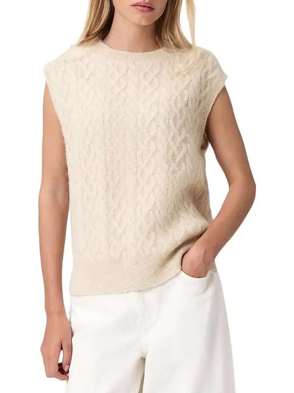 ALLSAINTS Sirius Cable Knit Tank Top - Pearl White