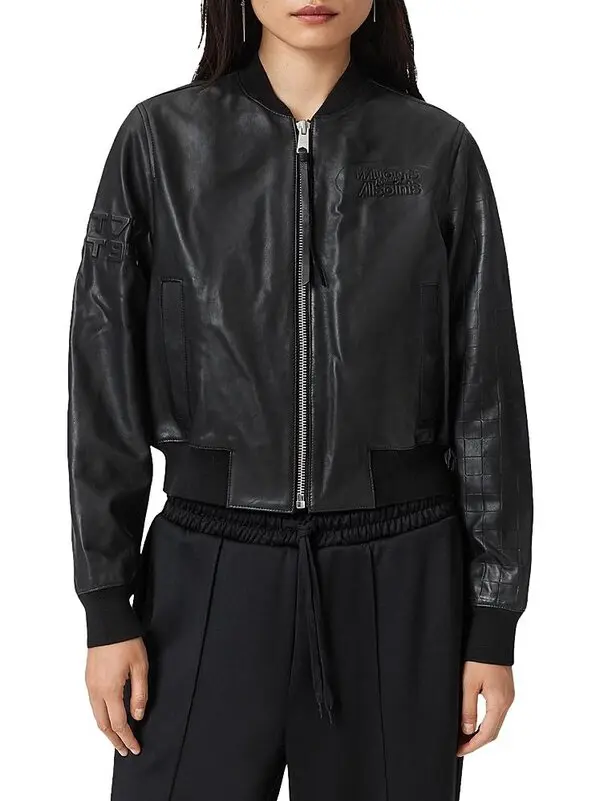 ALLSAINTS Orten Leather Bomber Jacket - Black