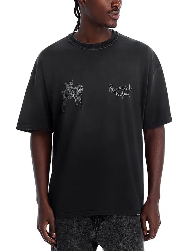 REPRESENT Hand Drawn Thoroughbred Tee - Aged Black