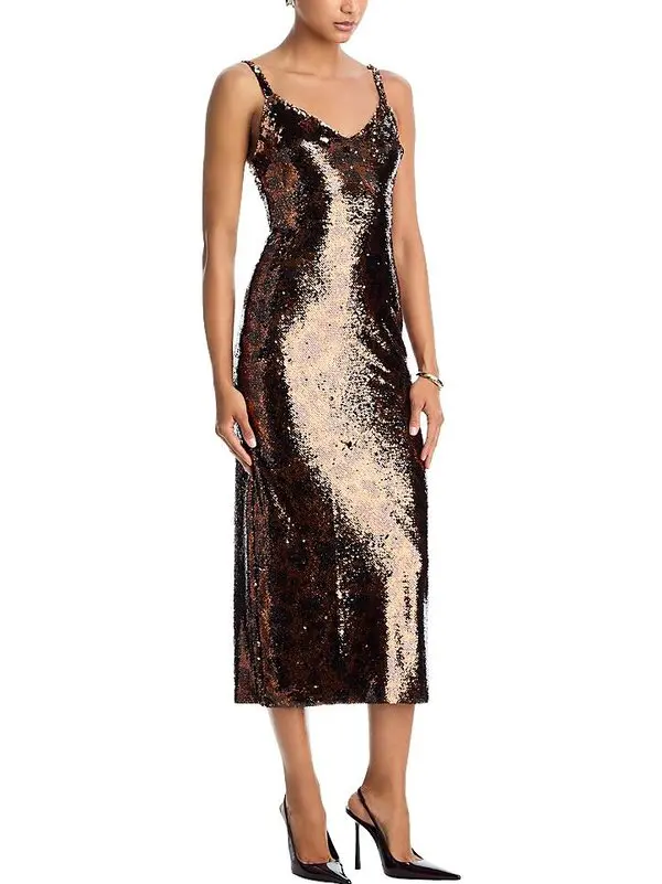 L'Agence Noella Sequin Dress - Brown Multi