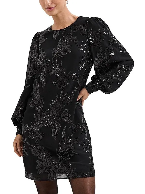 PHASE EIGHT Odette Sequined Dress - Black