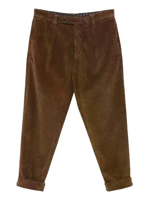 BERWICH Chiaia Gd Pleated Corduroy Trousers - Brown