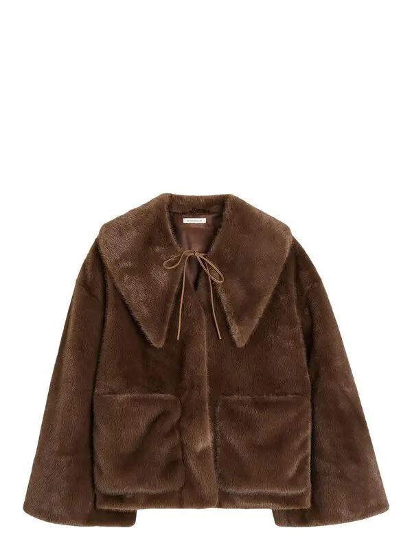 BY MALENE BIRGER Jacquie Faux Fur Coat With Detachable Collar - Carafe