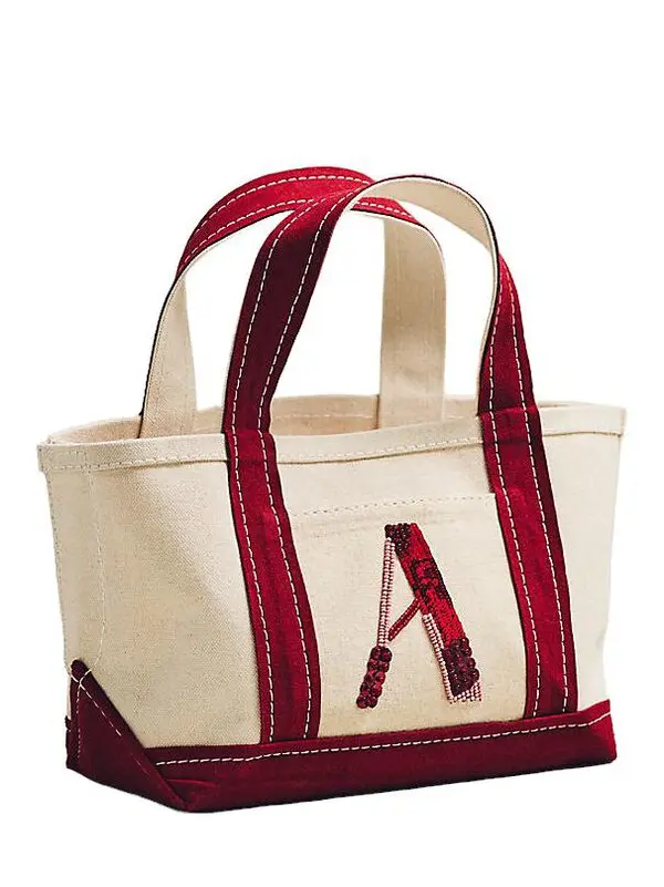 Maeve The Hartley Monogram Mini Canvas Tote - A