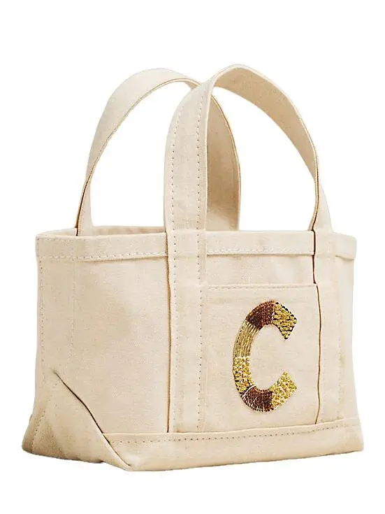 Maeve The Hartley Monogram Mini Canvas Tote - C