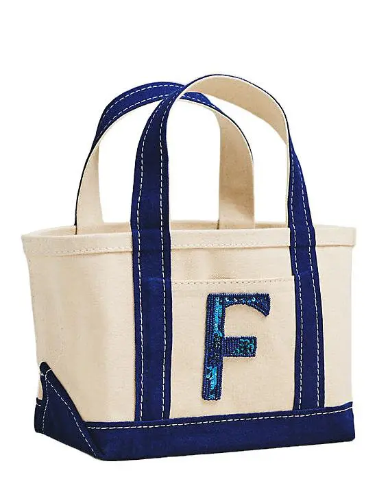 Maeve The Hartley Monogram Mini Canvas Tote - F