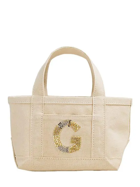 Maeve The Hartley Monogram Mini Canvas Tote - G