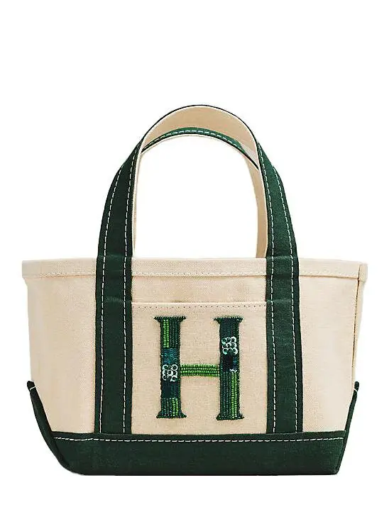 Maeve The Hartley Monogram Mini Canvas Tote - H