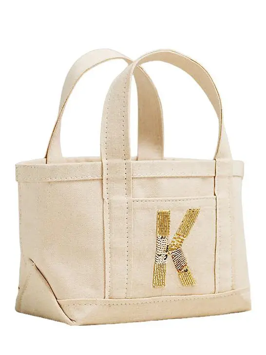 Maeve The Hartley Monogram Mini Canvas Tote - K