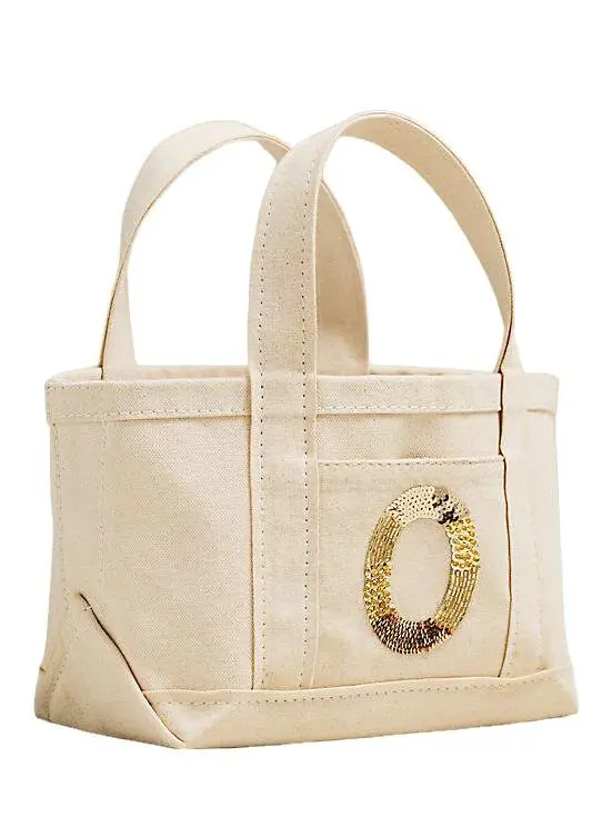Maeve The Hartley Monogram Mini Canvas Tote - O