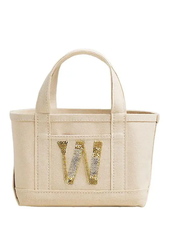 Maeve The Hartley Monogram Mini Canvas Tote - W