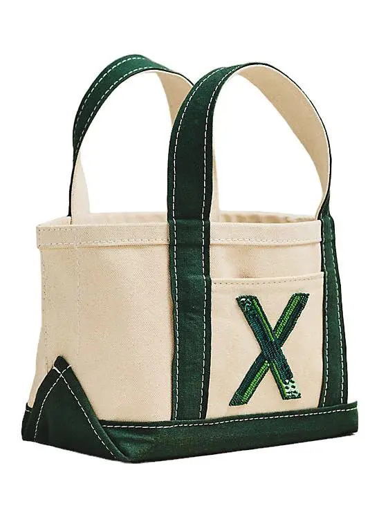 Maeve The Hartley Monogram Mini Canvas Tote - X