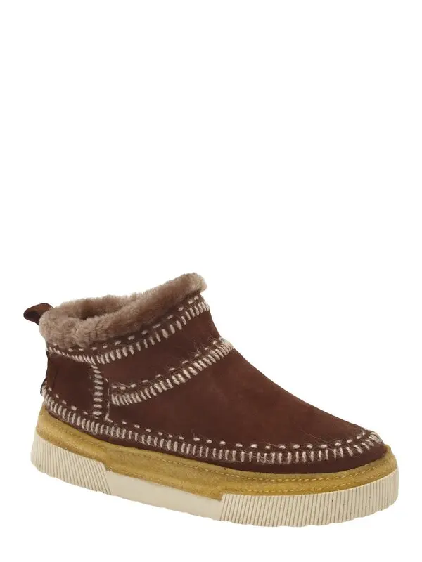 LAIDBACK LONDON Ronan 6.0 Genuine Shearling Lined Ankle Boots - Chocolate Suede/wheat
