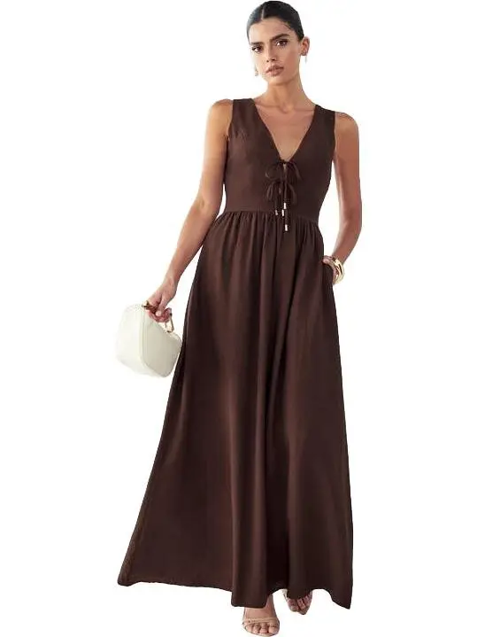 BWLDR Amber Maxi Dress - Chocolate