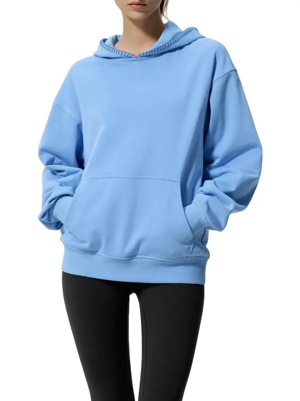 Lilysilk Silkerry™ Half-zip Hoodie - Lagoon Blue
