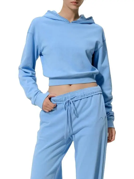 Lilysilk Seamflow Poise Pullover Hoodie - Lagoon Blue