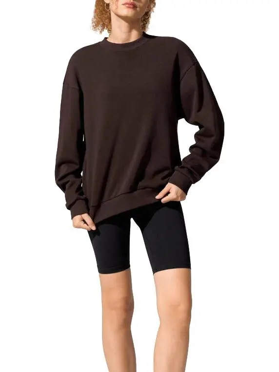 Lilysilk Silkerry™ Oversized Crew Pullover - Espresso