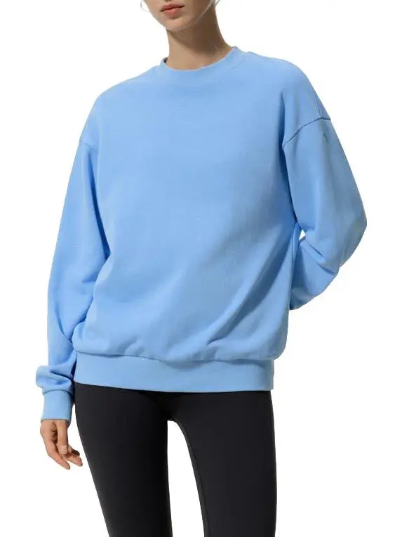Lilysilk Silkerry™ Oversized Crew Pullover - Lagoon Blue