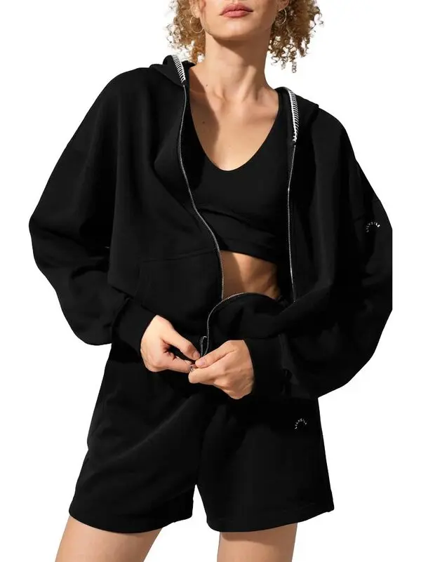 Lilysilk Silkerry™ Seamflow Verge Full-zip Hoodie - Black