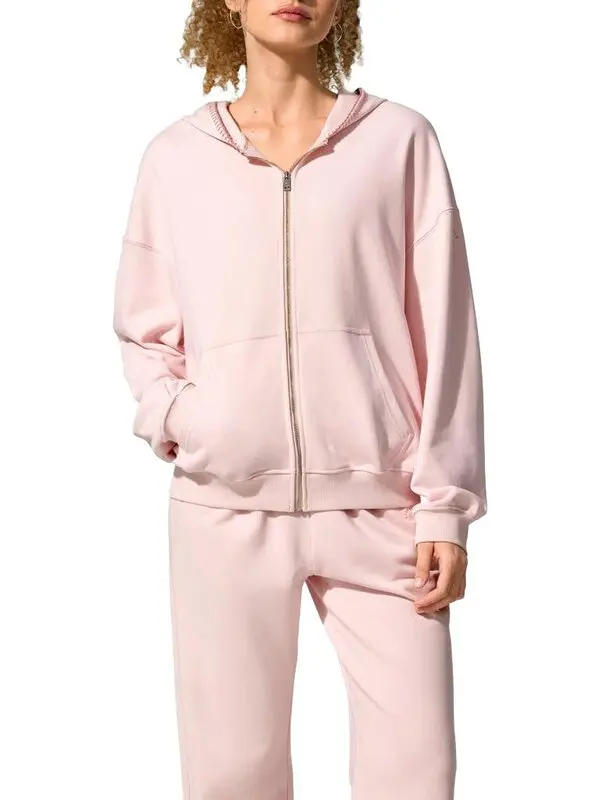 Lilysilk Silkerry™ Seamflow Verge Full-zip Hoodie - Blush-pink