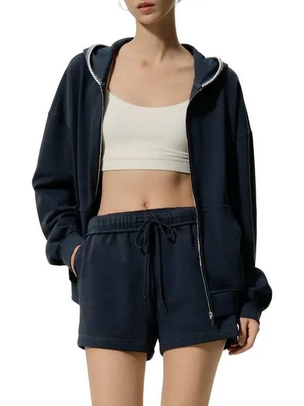 Lilysilk Silkerry™ Seamflow Verge Full-zip Hoodie - Navy