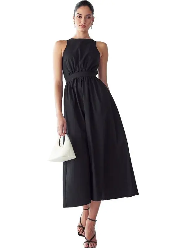 WILLA Liliana Fit-and-flare Maxi Dress - Black