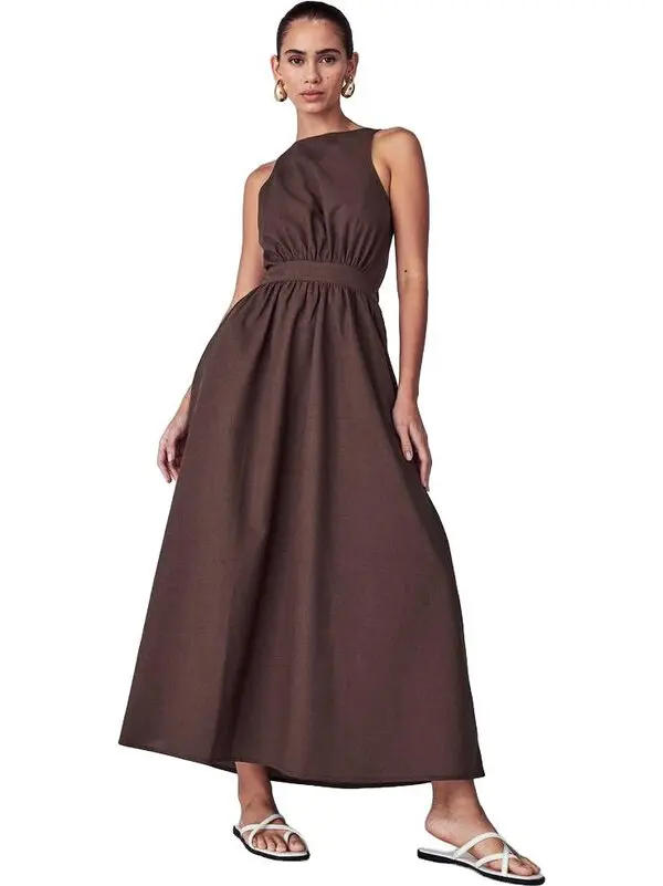 WILLA Liliana Fit And Flare Maxi Dress - Chocolate