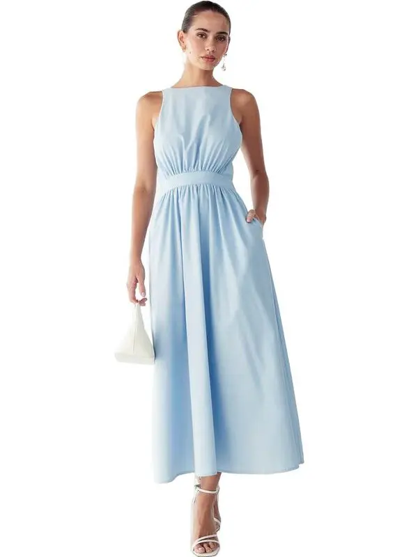 WILLA Liliana Fit And Flare Maxi Dress - Sky Blue