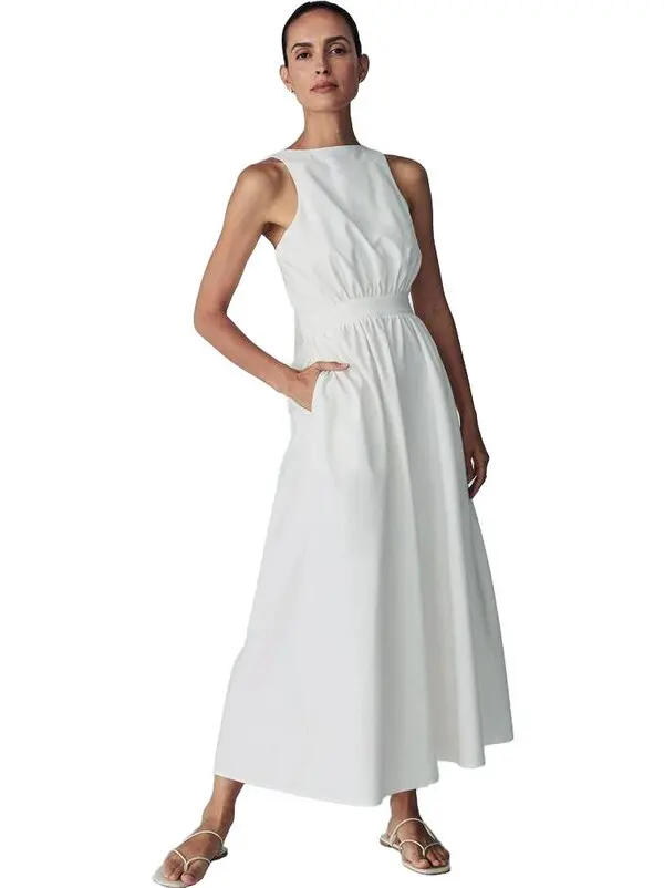 WILLA Liliana Fit-and-flare Maxi Dress - White
