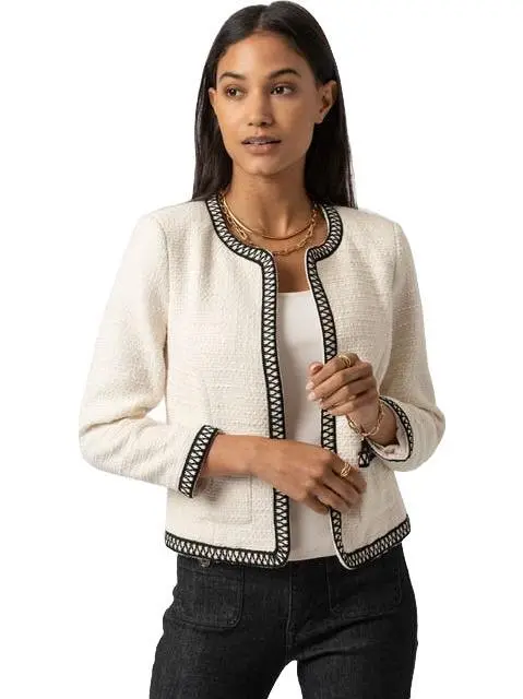 SAINT + SOFIA Rayner Tailored Boucle Jacket - Cream/black